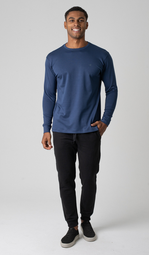 Camiseta Gola Careca Lisa Silk Emborrachado