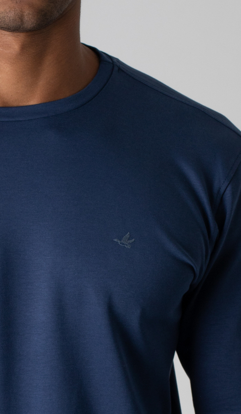 Camiseta Gola Careca Lisa Silk Emborrachado