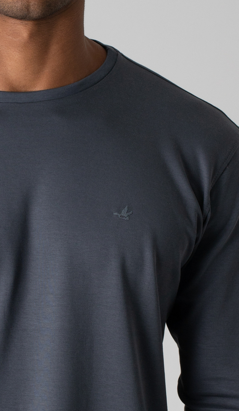 Camiseta Gola Careca Lisa Silk Emborrachado