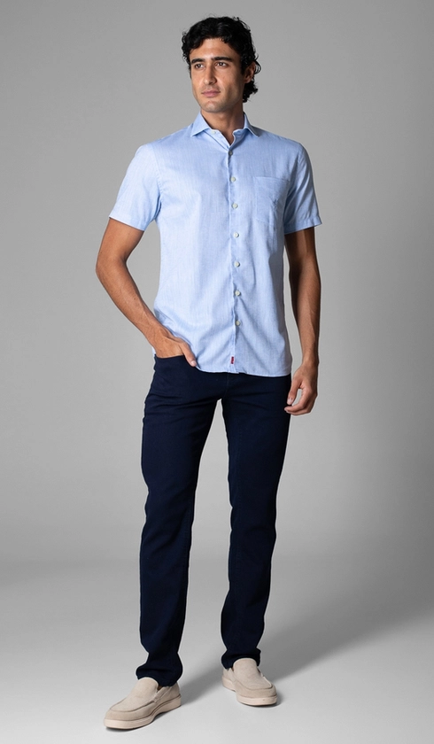 Camisa M/c Fantasia Fil a Fil Red Spt